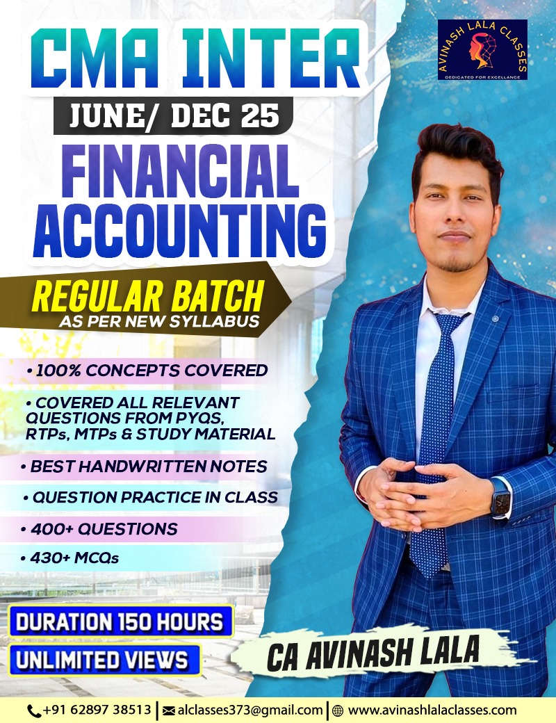 CMA Inter Financial Accounting Regular Batch By CA Avinash Lala | Avinash Lala Classes